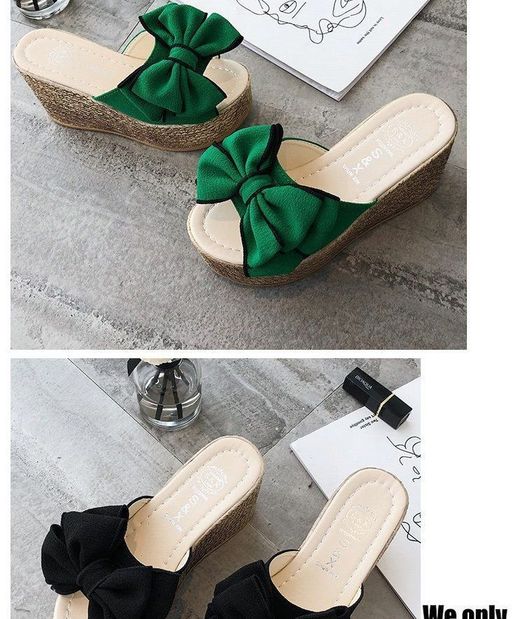Weiya Bow Slide Platform Wedge Sandals | YesStyle