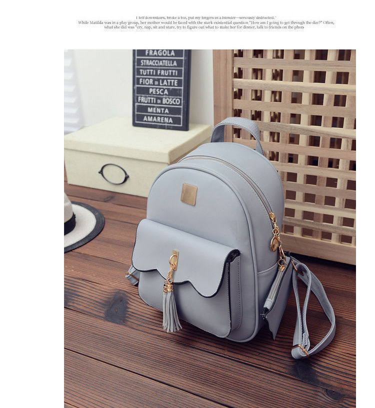 Diamante Set of 2: Tasseled Backpack + Coin Purse | YesStyle