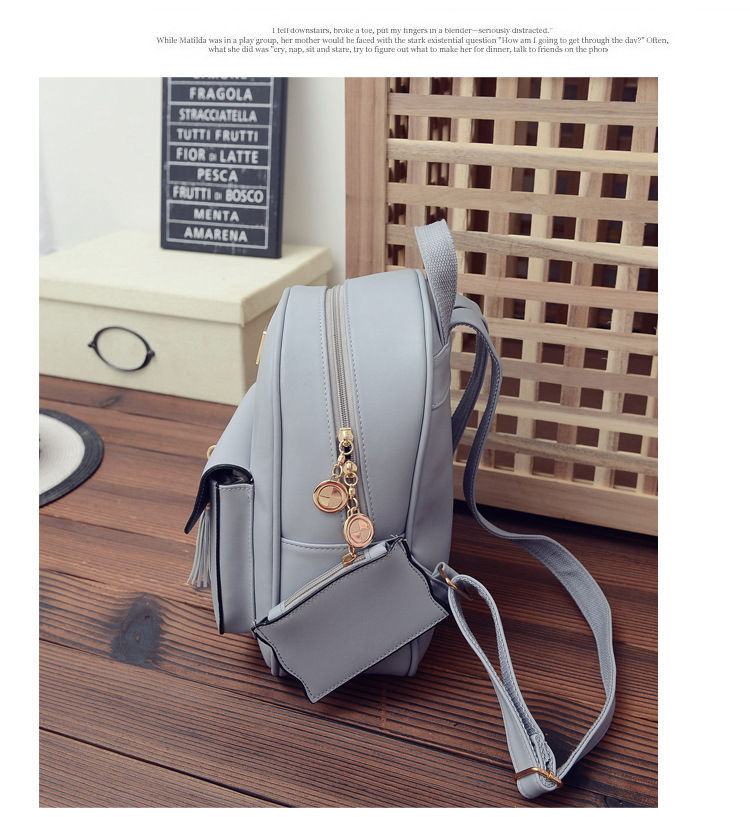 Diamante Set of 2: Tasseled Backpack + Coin Purse | YesStyle