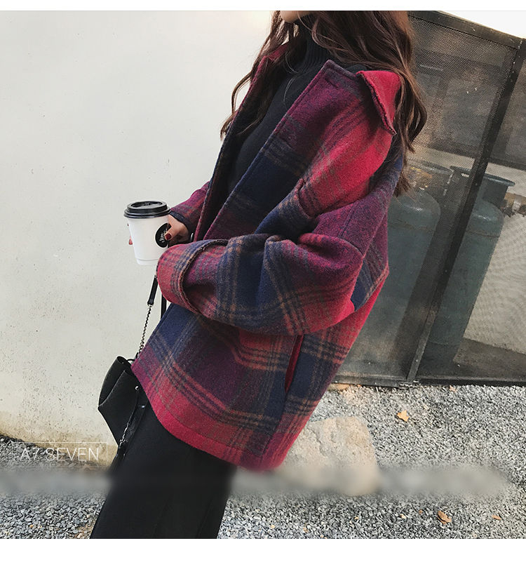 A7 SEVEN Oversized Plaid Jacket | YesStyle
