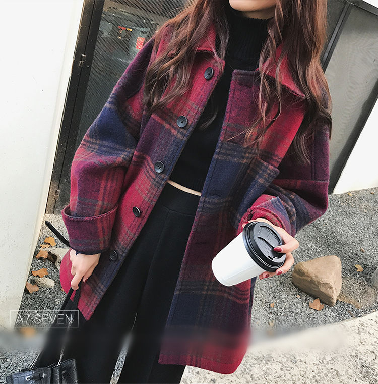 A7 SEVEN Oversized Plaid Jacket | YesStyle
