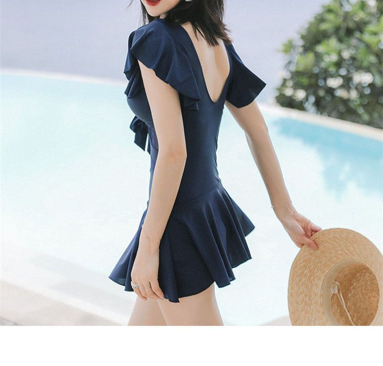 Sabbia Cap-Sleeve Ruffled Swim Dress | YesStyle