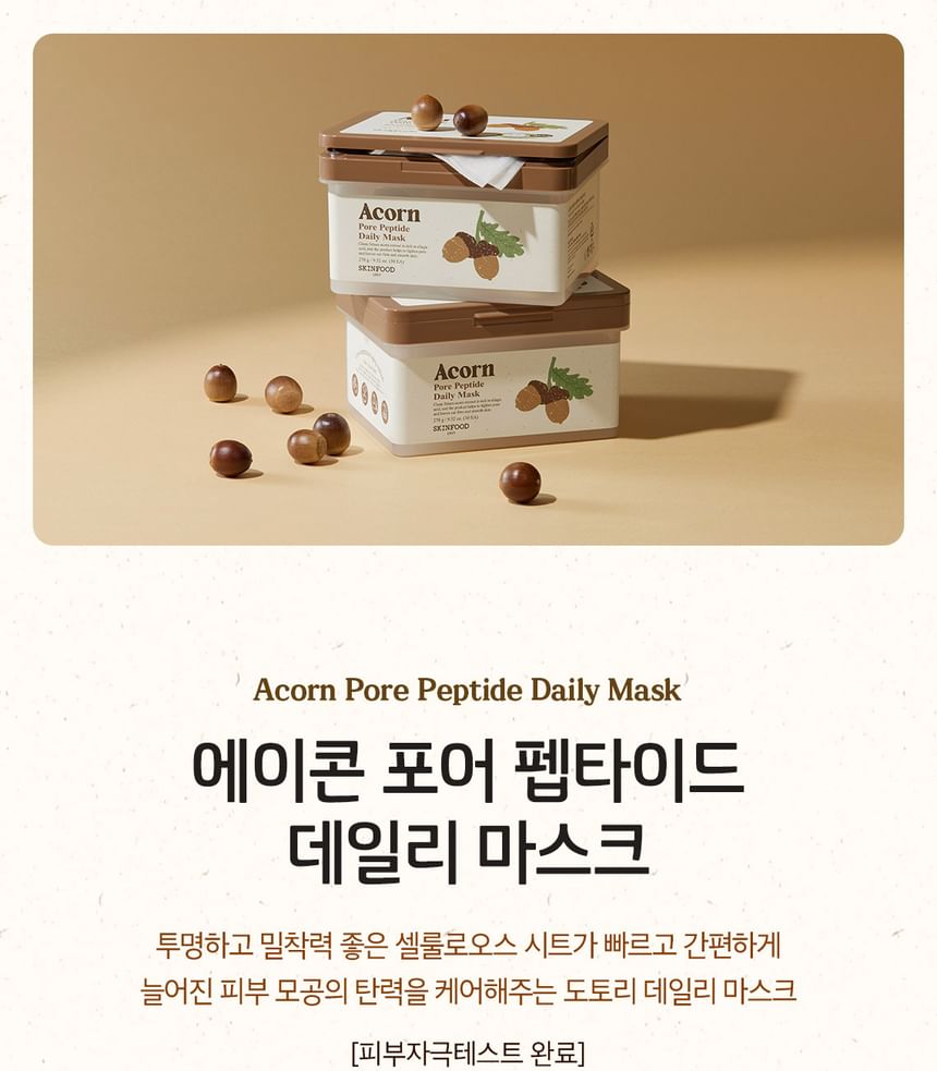 Buy SKINFOOD - Acorn Pore Peptide Daily Mask (x10) (Bulk Box) in Bulk ...