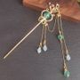 YUGO - Retro Faux Crystal Hair Stick / Dangle Earring / Set | YesStyle