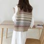 FR - V-Neck Geometric Patterned Sweater Vest | YesStyle