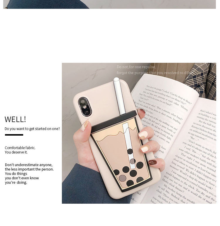 Milk Maid Bubble Milk Tea Print Phone Case - iPhone 6 / 6 Plus / 7 / 7 ...