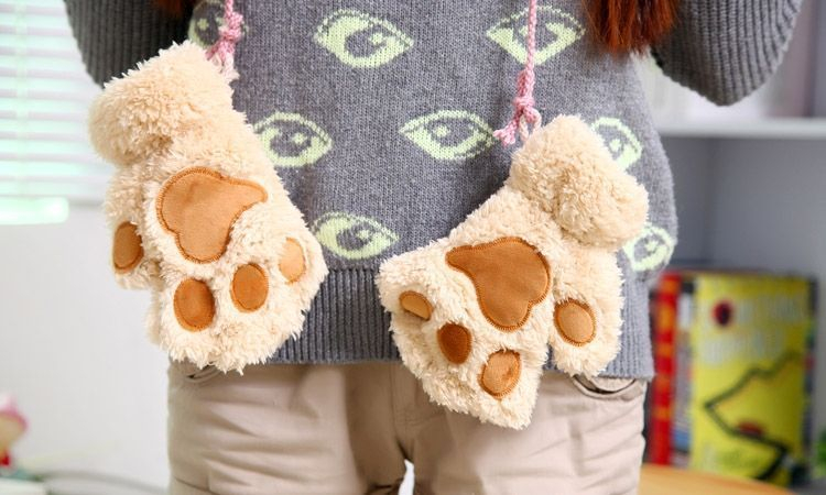 Home Simply Paw Fleece Mittens | YesStyle