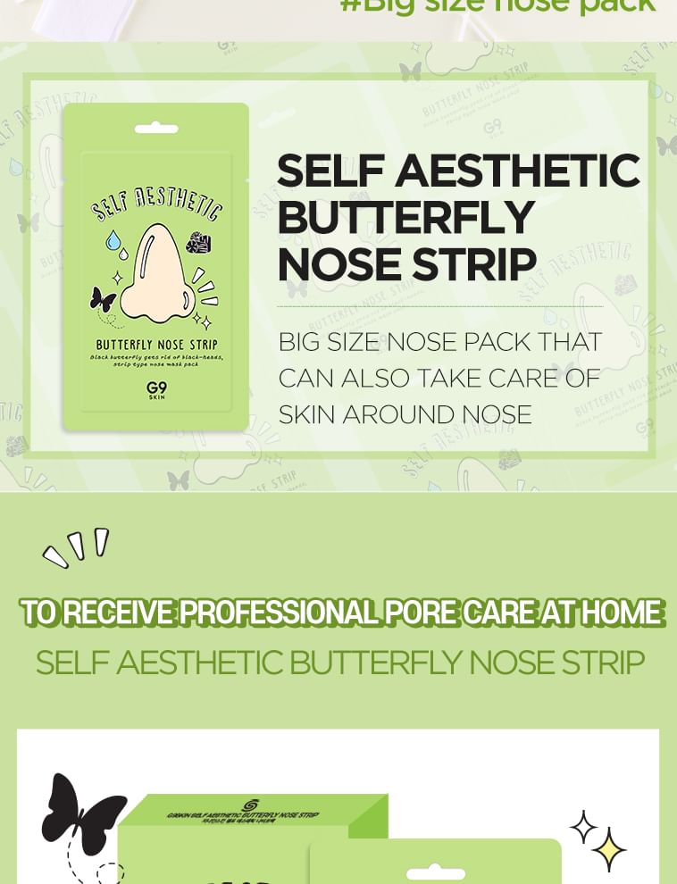 Buy G9SKIN - Self Aesthetic Butterfly Nose Strip 5pcs in Bulk ...
