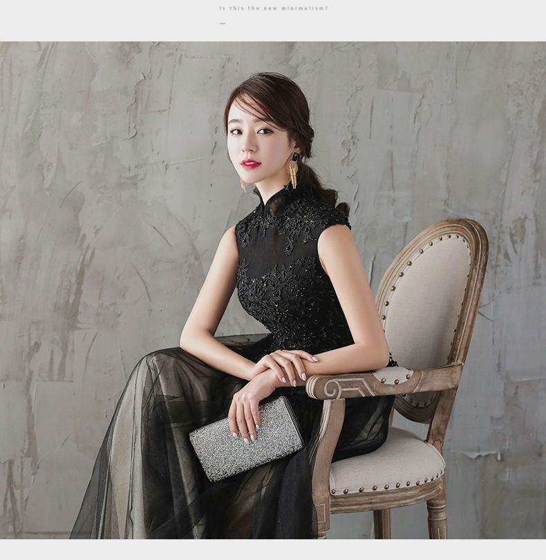 Wonhi Sleeveless Embroidered A-Line Evening Gown | YesStyle