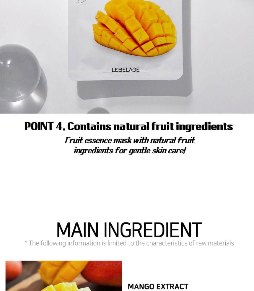 Buy LEBELAGE - Fruit Essence Mask - 12 Types in Bulk ...