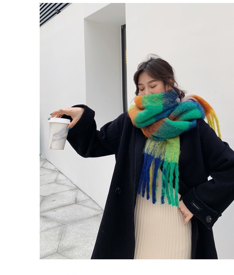 Frior Plaid Fringed Scarf | YesStyle