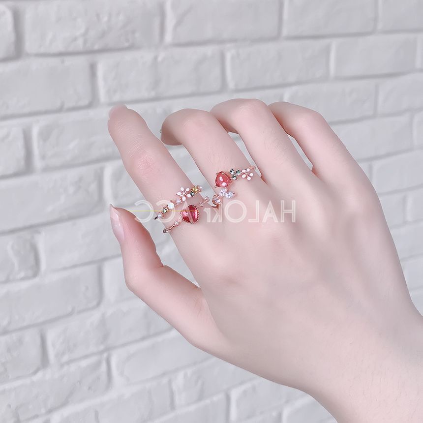 YANYUS Floral & Heart-Shaped Rhinestone Ring (2 Designs) | YesStyle