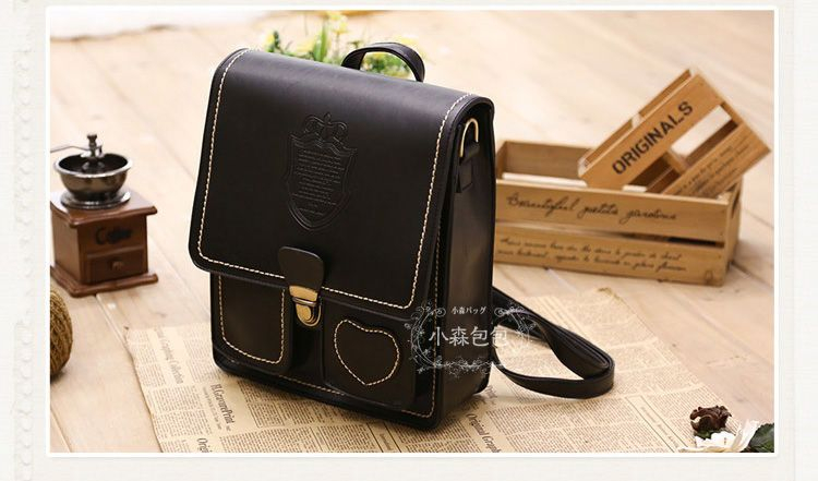 Vintage Kiss Faux Leather Backpack | YesStyle