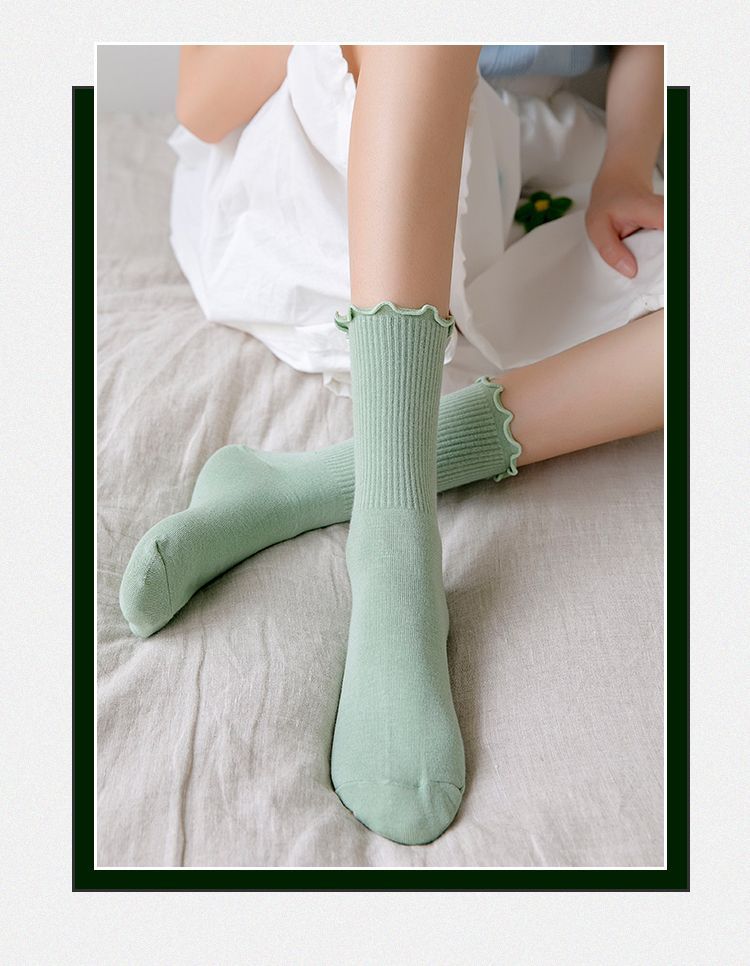 Mimiyu Set of 5: Lettuce Edge Socks | YesStyle