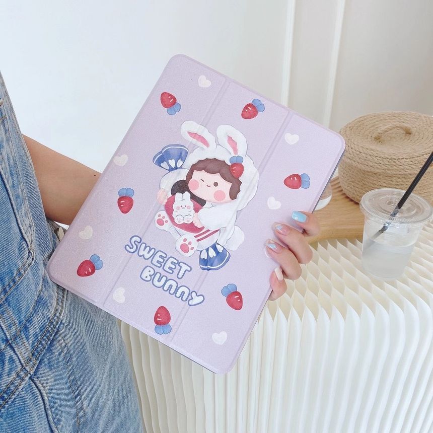 Vachie Rabbit Cartoon Print iPad Case | YesStyle
