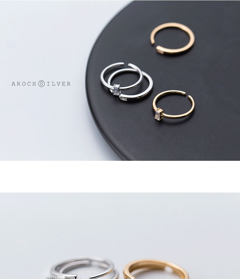 A’ROCH 925 Sterling Silver Rhinestone Ring | YesStyle