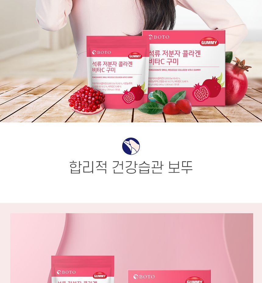 Buy BOTO - Pomegranate Small Molecule Collagen Vita C Gummy Set in Bulk ...