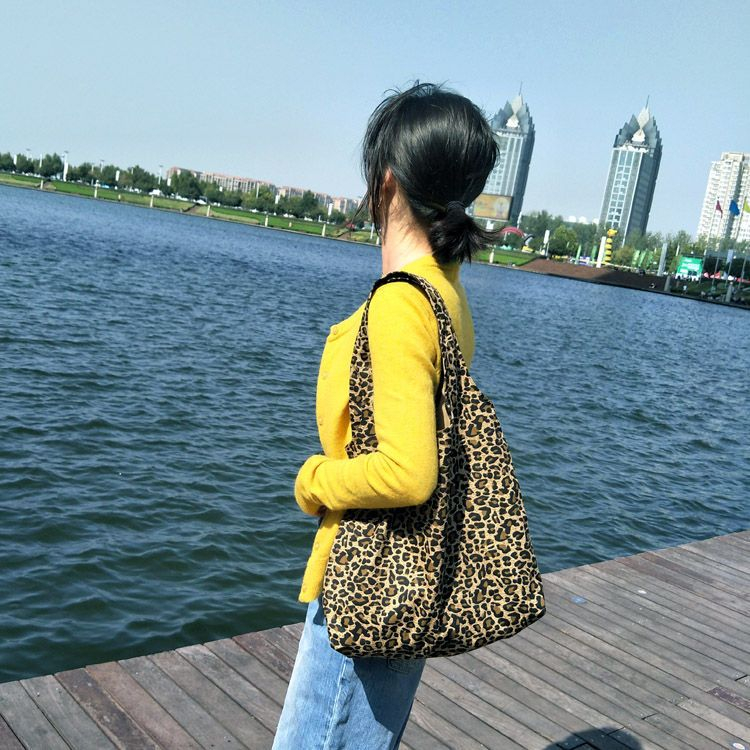 Basaran Leopard Print Canvas Tote Bag | YesStyle