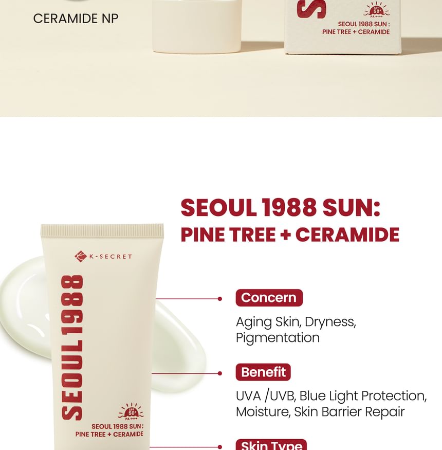 Buy KSECRET - SEOUL 1988 Sun : Pine Tree + Ceramide in Bulk | AsianBeautyWholesale.com