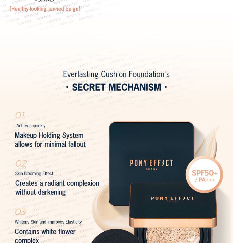 Buy PONY EFFECT - Everlasting Cushion Foundation SPF50+ PA+++ With ...