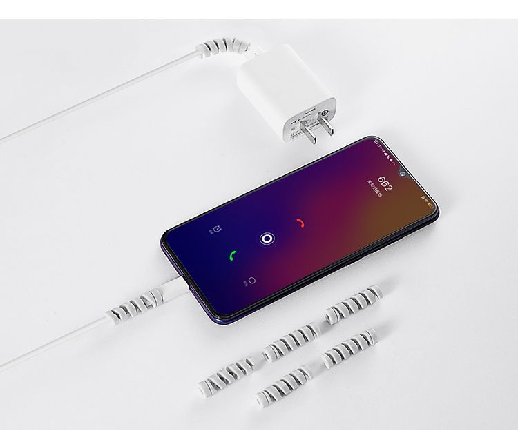 Fun House Set of 4: Silicone Mobile Coil Cable Protector | YesStyle