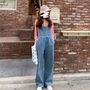 denimdayz - Wide Leg Denim Dungarees | YesStyle