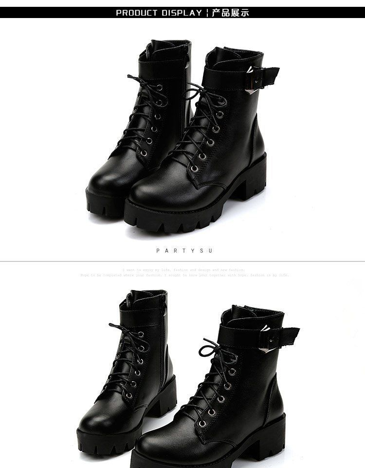 Weiya Chunky Heel Lace-Up Ankle Boots | YesStyle