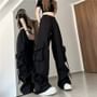 Mushini - Mid Rise Plain Drawstring Cargo Baggy Pants | YesStyle
