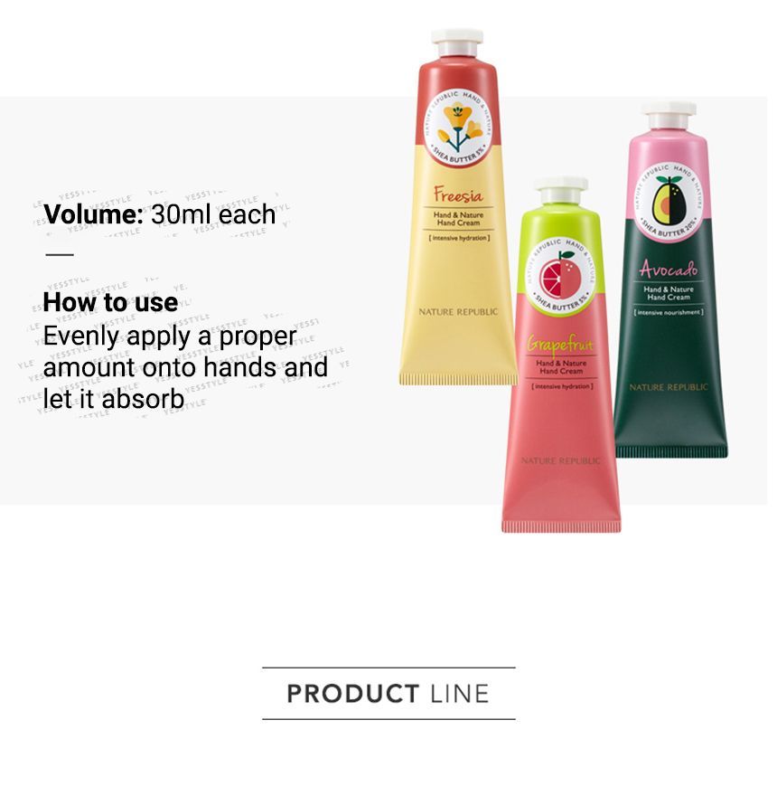 NATURE REPUBLIC Hand & Nature Hand Cream - 23 Types | YesStyle