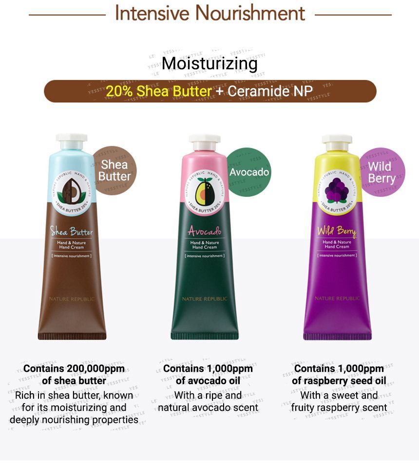 NATURE REPUBLIC Hand & Nature Hand Cream - 23 Types | YesStyle