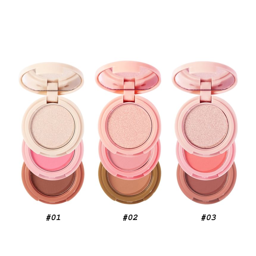 Buy HANDAIYAN - 3 In 1 Highlight Blush Contour Palette - 3 Types in ...