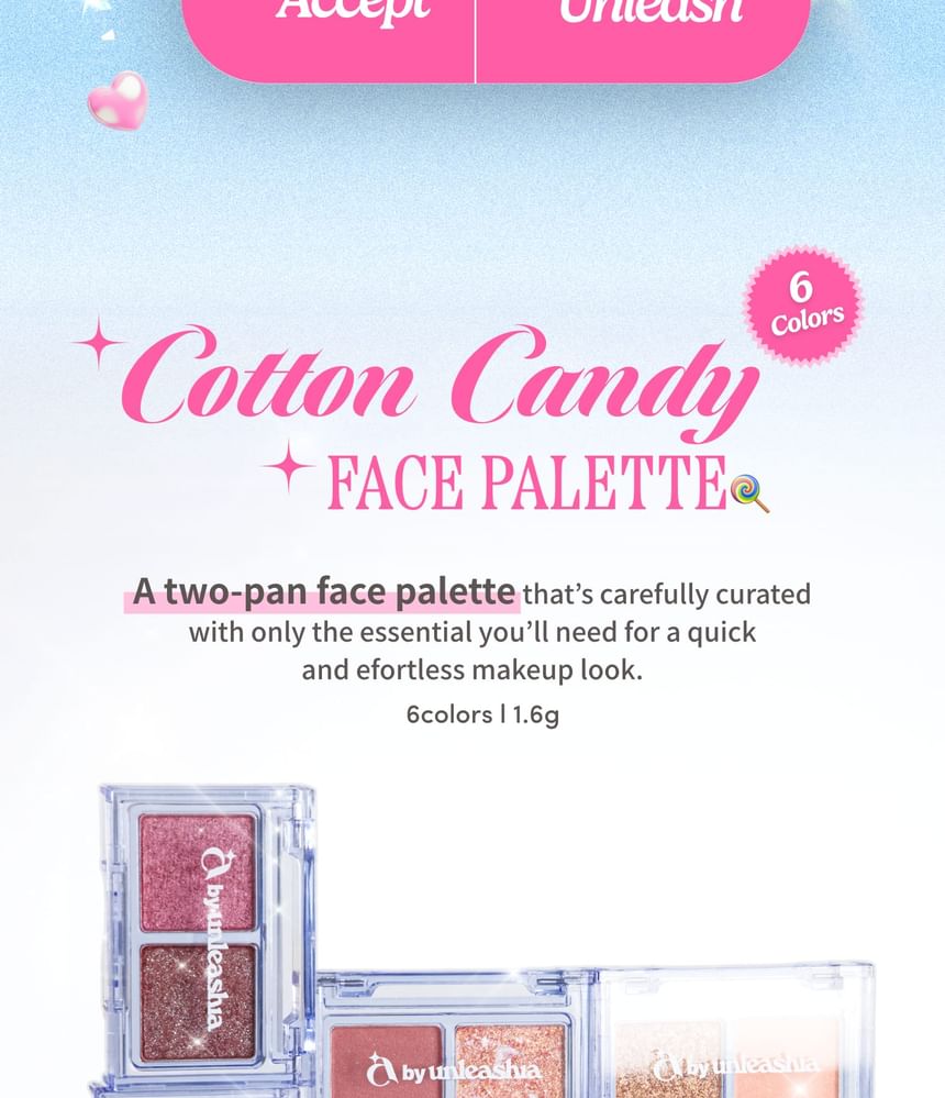 Buy UNLEASHIA - A by Unleashia Cotton Candy Face Palette - 6 Types ...