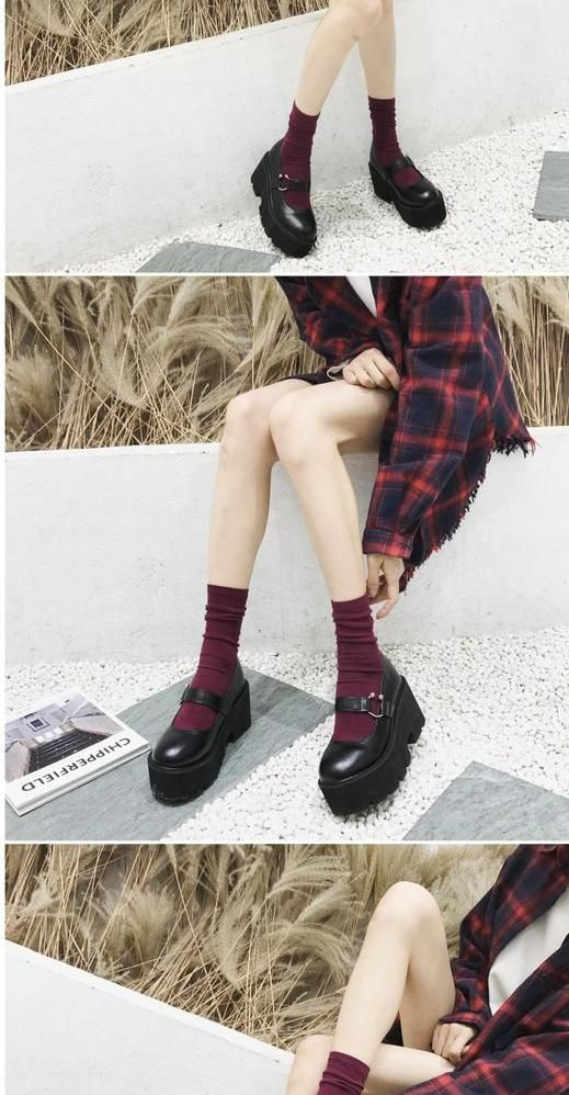 KICKOFF Platform Wedge-Heel Mary Jane Shoes | YesStyle