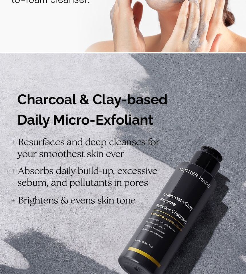Buy Mother Made Charcoal Clay Enzyme Powder Cleanser In Bulk