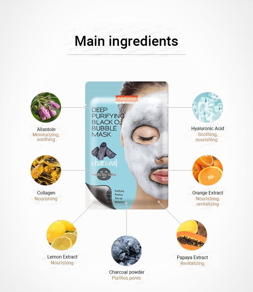Buy PUREDERM - Deep Purifying Black O2 Bubble Mask (Charcoal) in Bulk ...