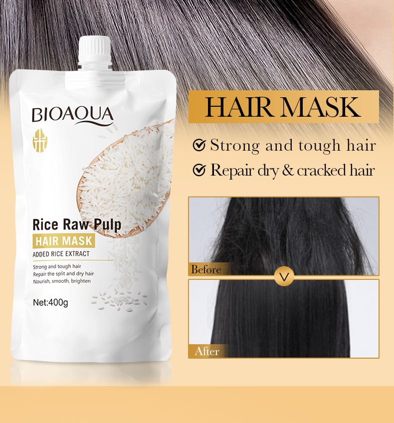 Buy BIOAQUA - Rice Raw Pulp Hair Mask 400g in Bulk ...