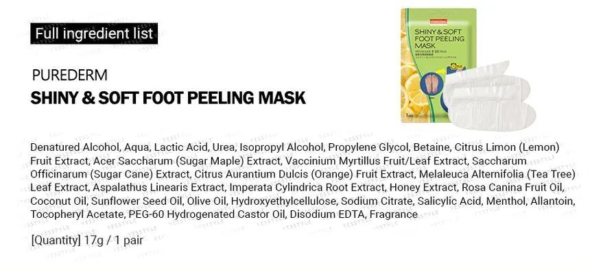 Buy PUREDERM - Shiny & Soft Foot Peeling Mask (1 pair) (x240) (Bulk Box ...