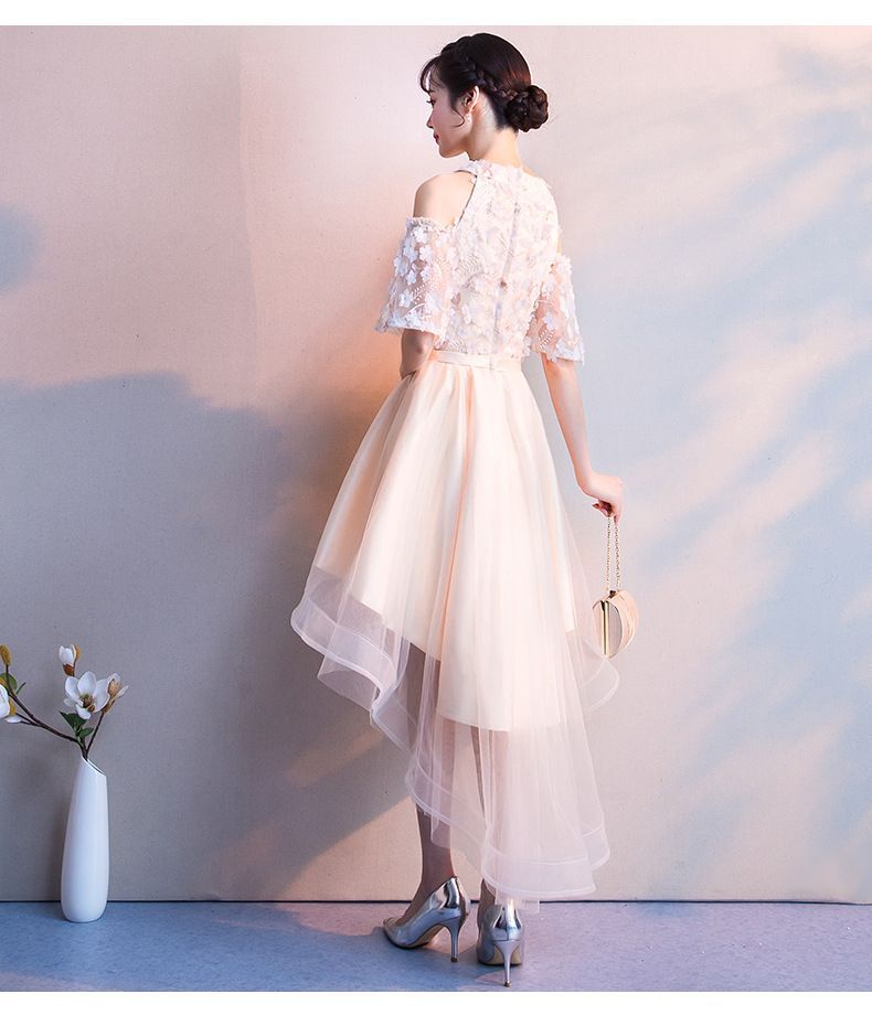 LEFFA Elbow-Sleeve / Cap-Sleeve Embroidered Short Prom Dress | YesStyle