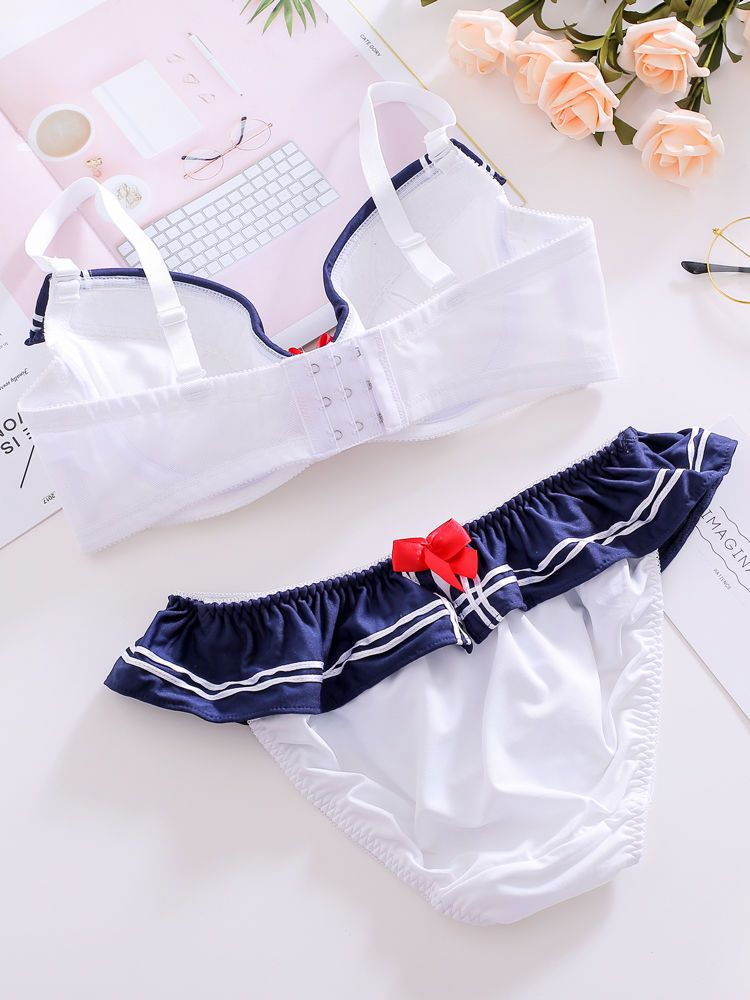 Mimimint Set: School Uniform Wired Bra + Panty | YesStyle