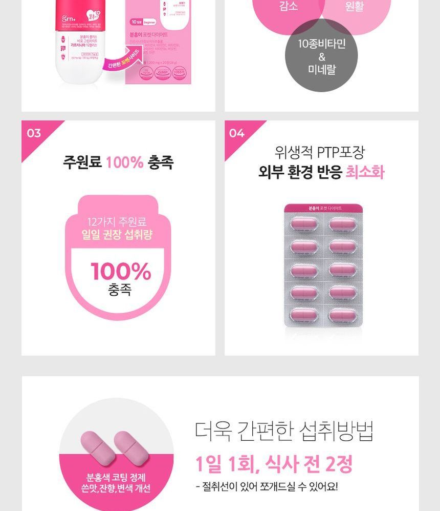 Buy grn+ - Pink Pocket Diet 10-Day Pack (x50) (Bulk Box) in Bulk | AsianBeautyWholesale.com