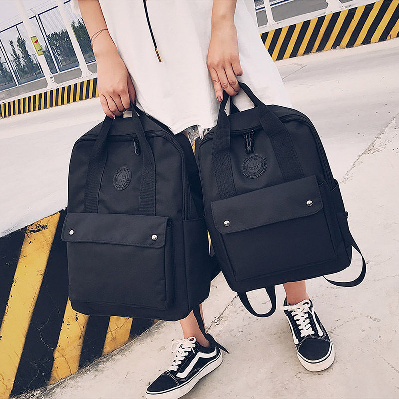 OUCHA Pocket-Front Canvas Backpack | YesStyle