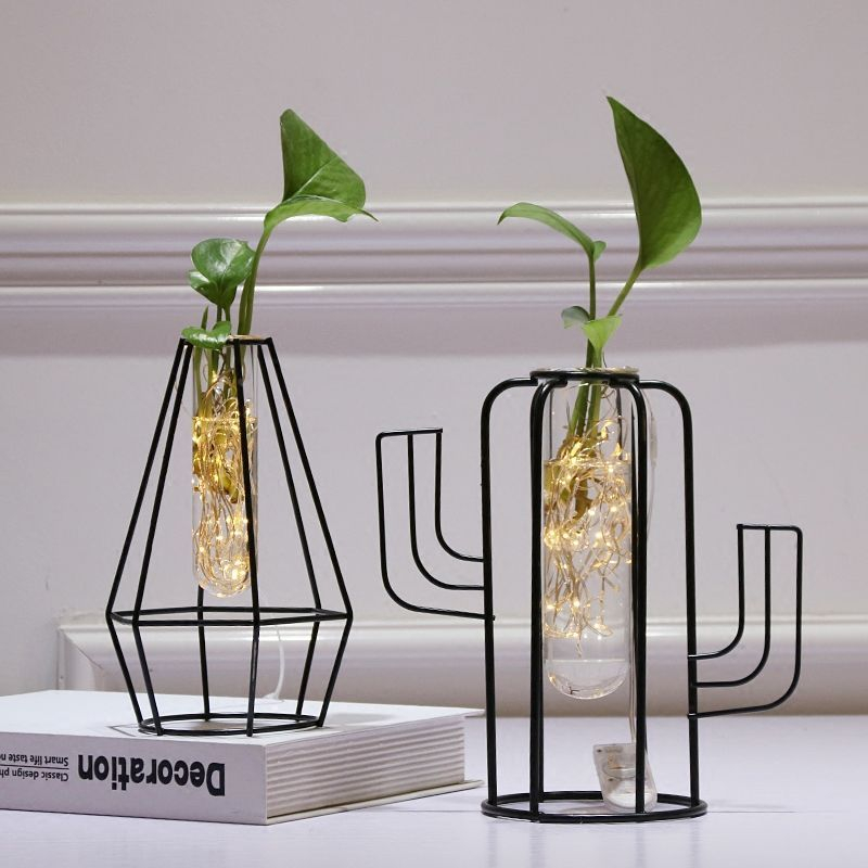 Kimkom Glass Vase with Metal Frame (various designs) | YesStyle