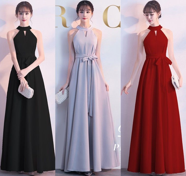 Jolly Club Halter A-Line Maxi Evening Dress | YesStyle