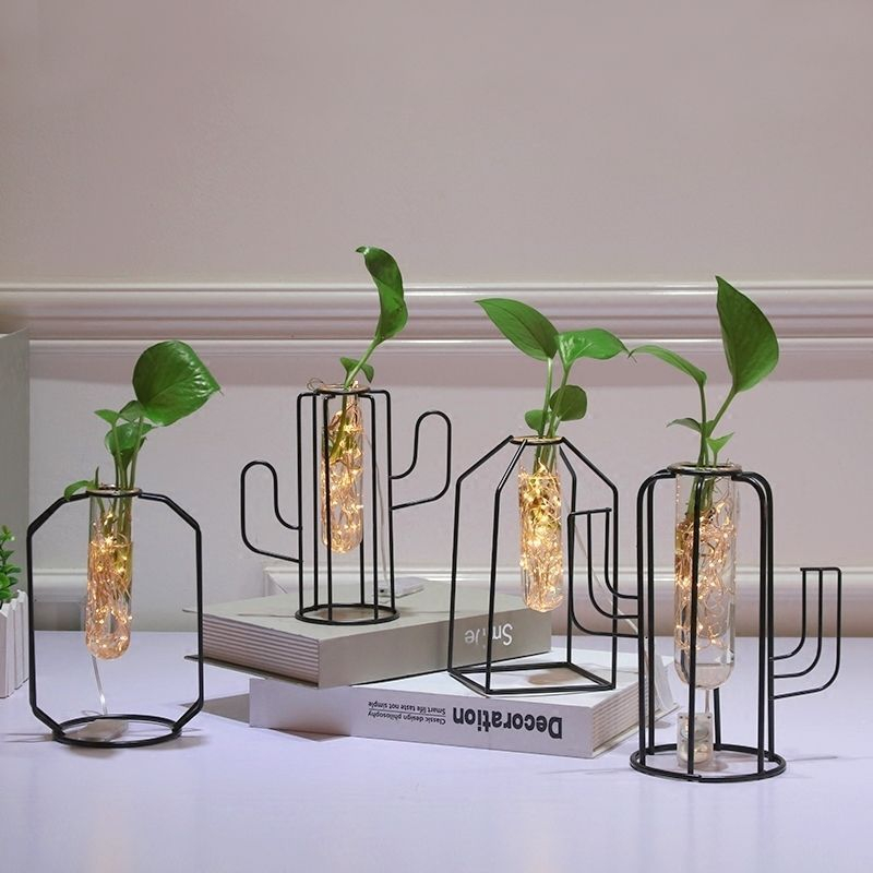 Kimkom Glass Vase with Metal Frame (various designs) | YesStyle