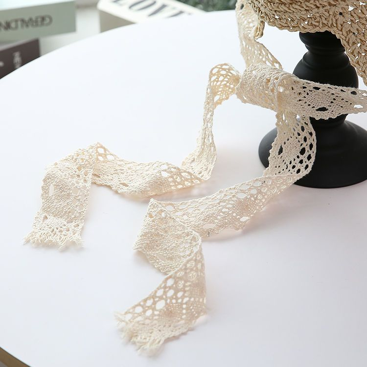 Skycap Lace Trim Straw Bonnet Hat | YesStyle