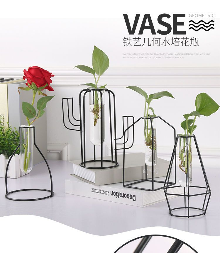 Kimkom Glass Vase with Metal Frame (various designs) | YesStyle