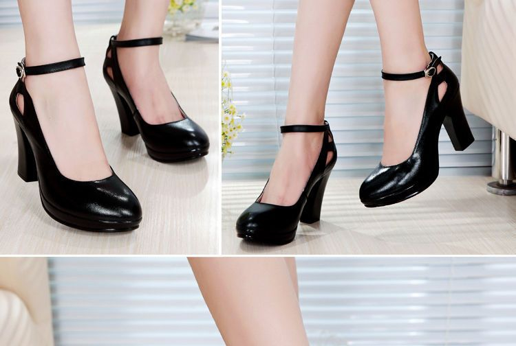 Hannah Genuine Leather Double Strap Pumps | YesStyle