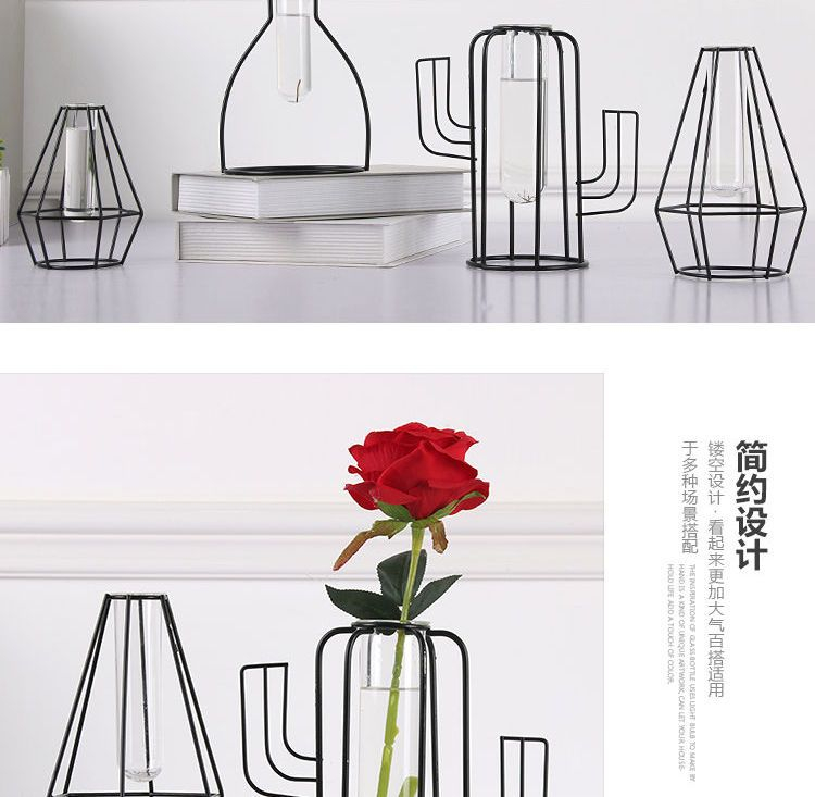 Kimkom Glass Vase with Metal Frame (various designs) | YesStyle