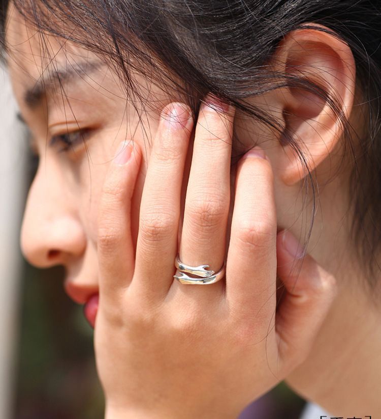 Fireflicka 925 Sterling Silver Hug Open Ring | YesStyle