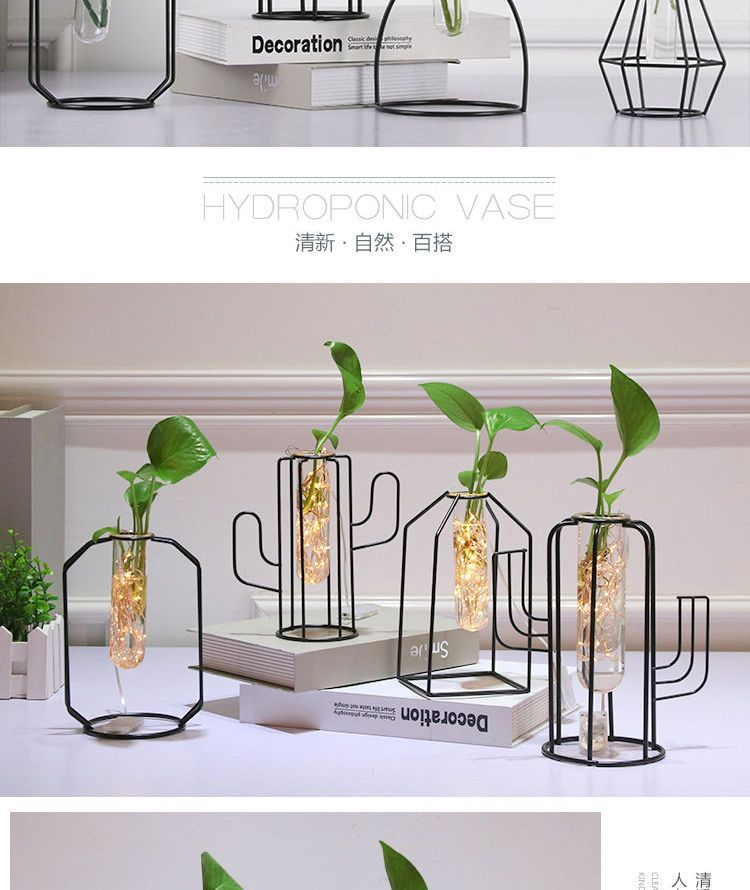 Kimkom Glass Vase with Metal Frame (various designs) | YesStyle